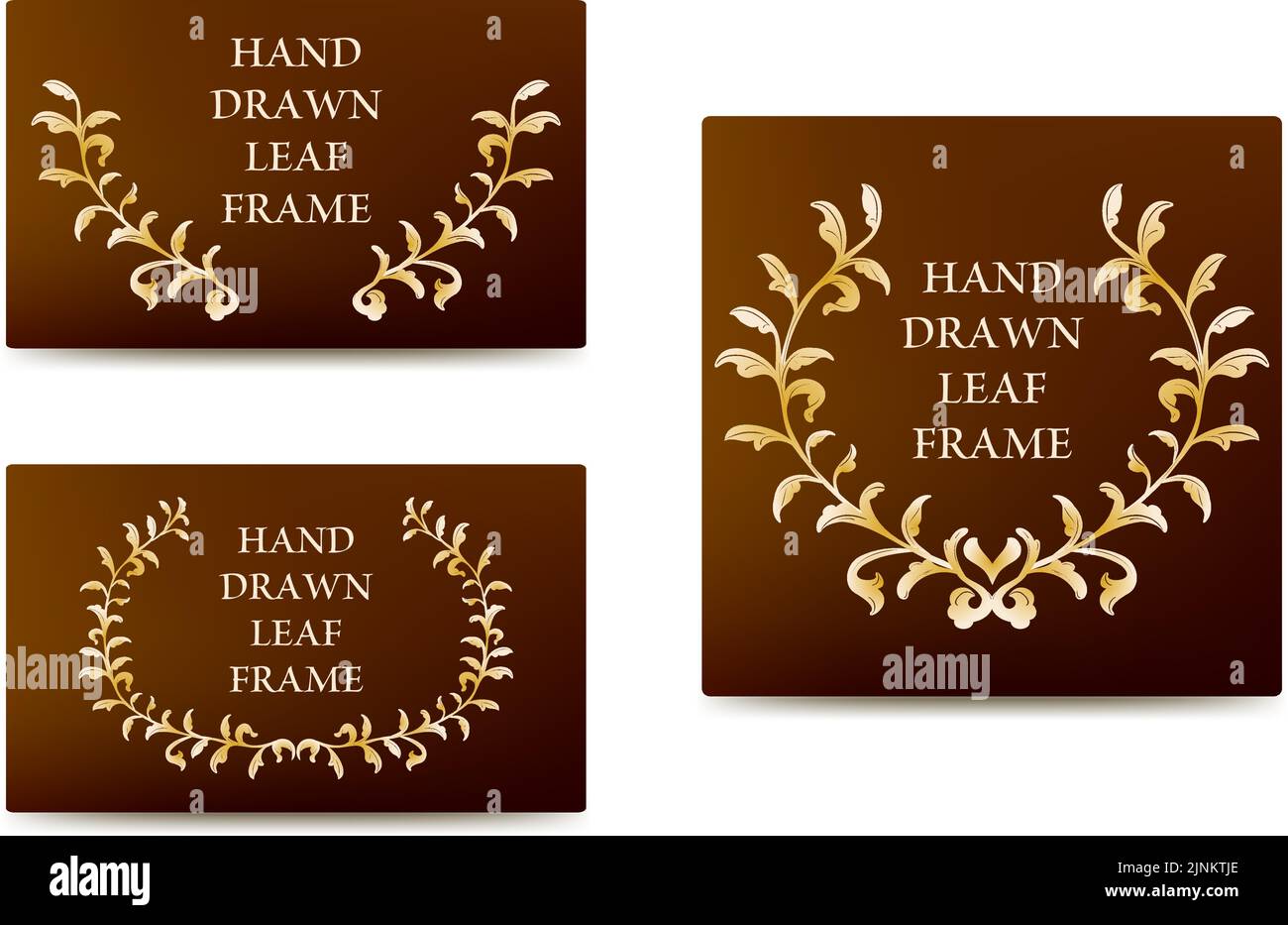 Frame material, hand-painted natural leaf frame Stock Vector Image ...