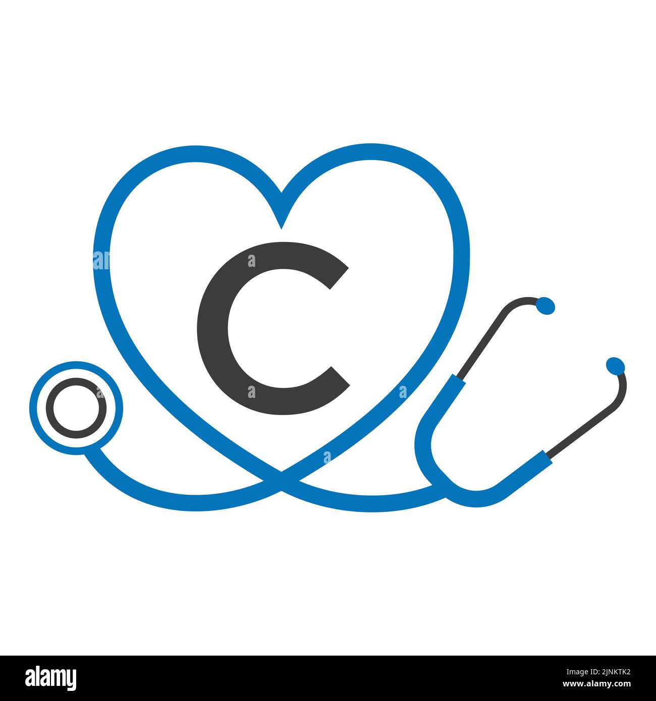 Medical Logo on Letter C Template. Doctors Logo with Stethoscope Sign ...