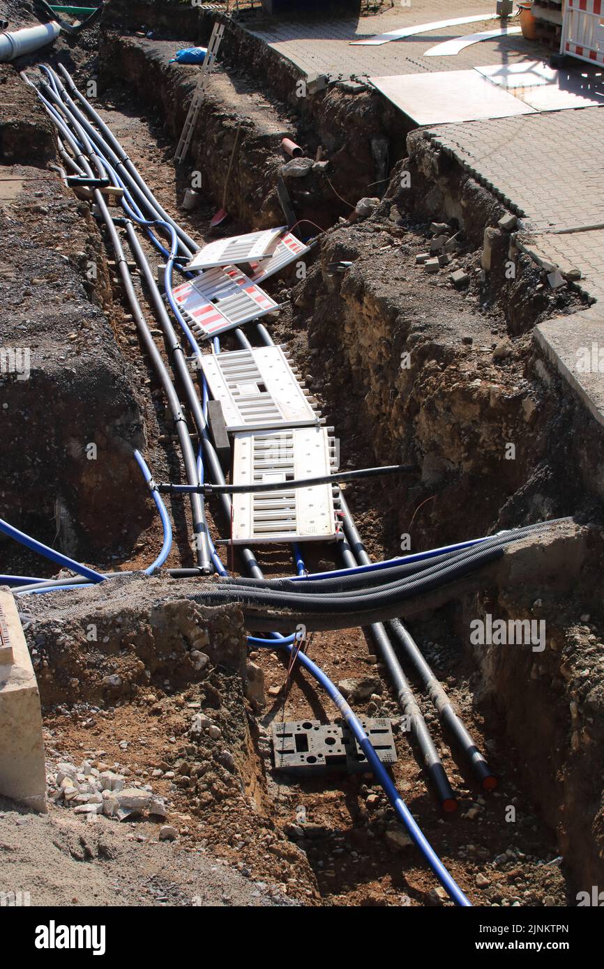 Material to secure a construction site fell into the excavation after a ...