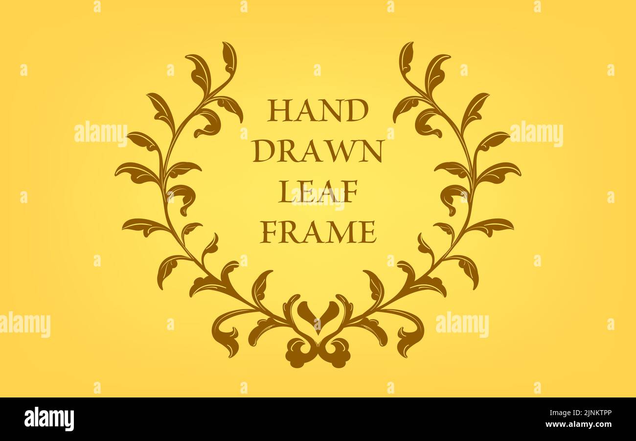 Frame material, hand-painted natural leaf frame Stock Vector Image ...