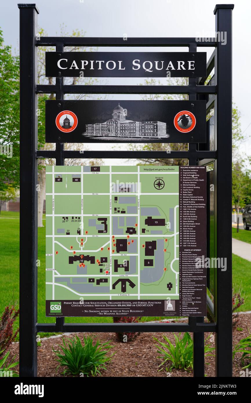 HELENA, MT -10 JUN 2021- View of the Montana State Capitol on Capitol ...