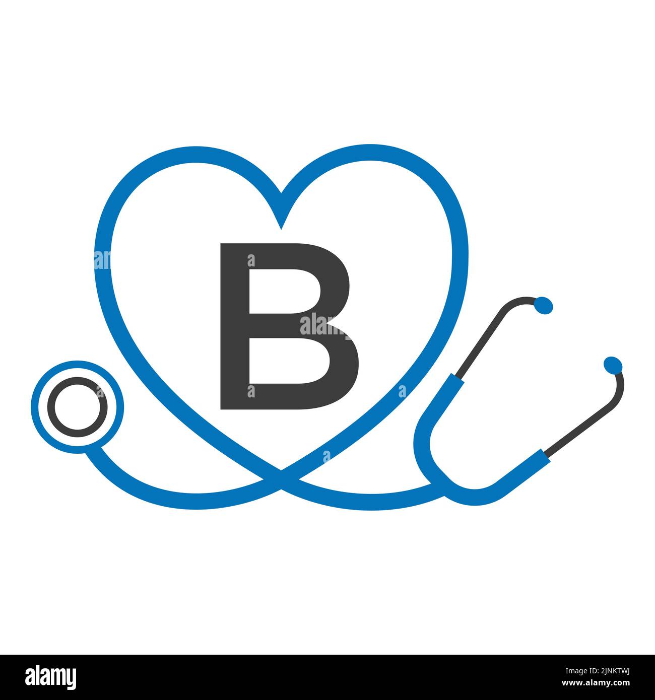 Medical Logo on Letter B Template. Doctors Logo with Stethoscope Sign ...