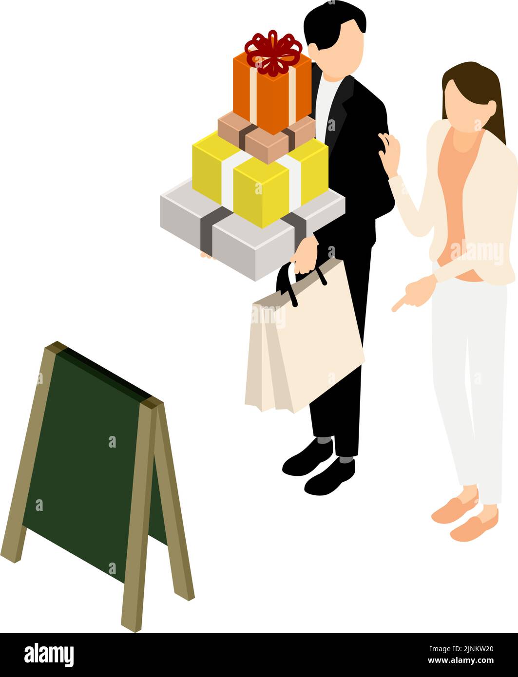 Two people enter Stock Vector Images - Alamy