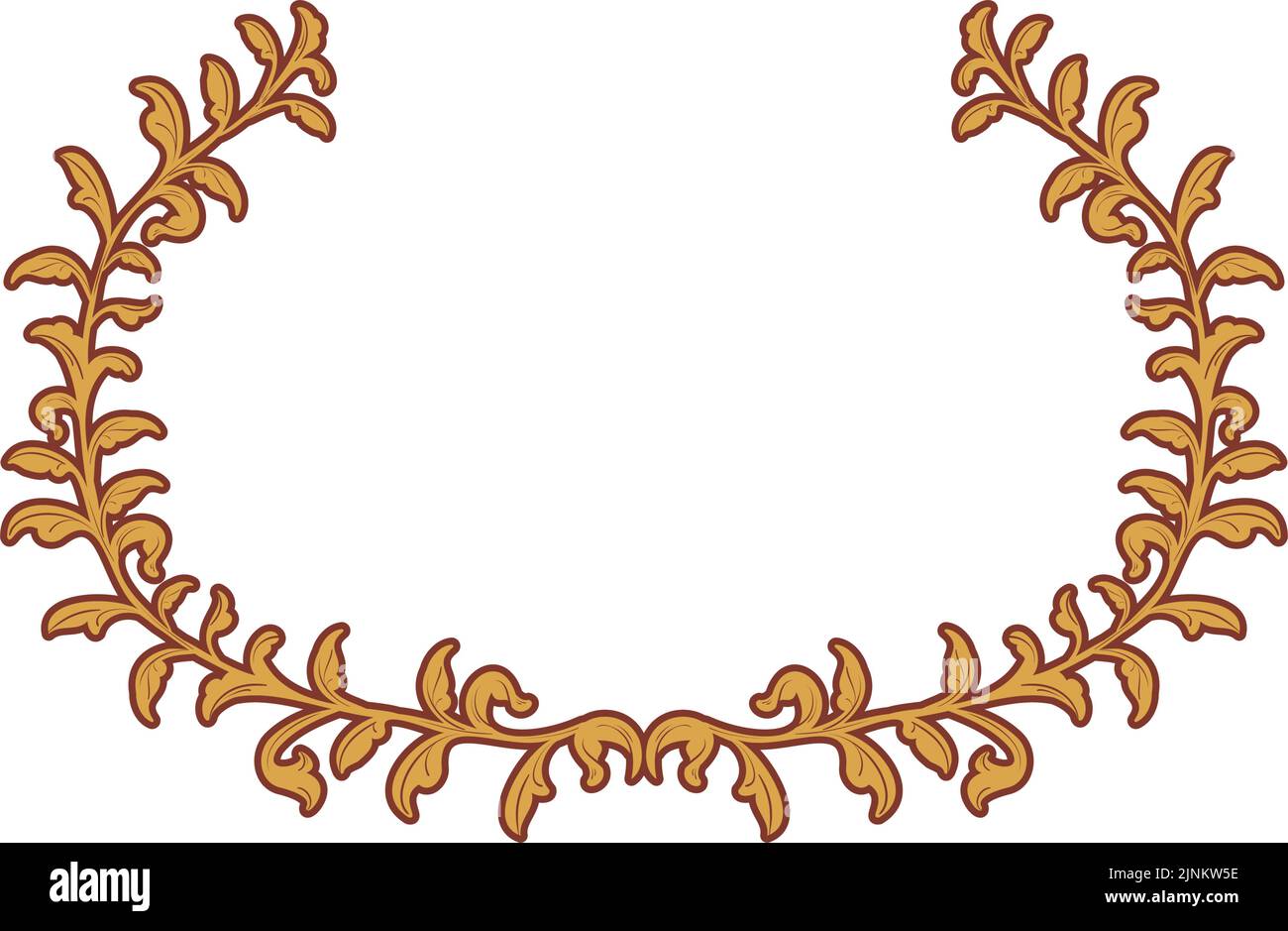 Frame material, hand-painted natural leaf frame Stock Vector Image ...