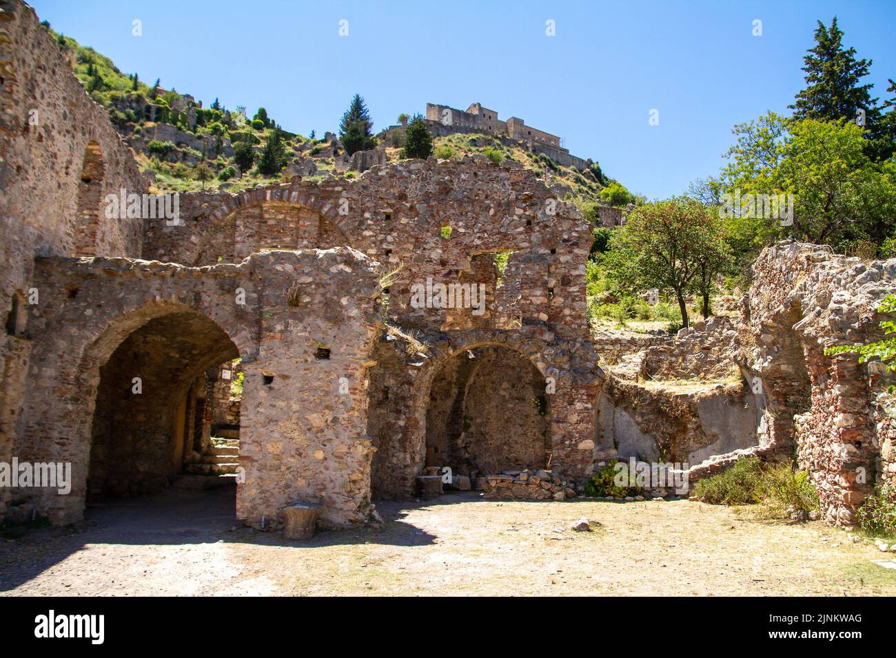 Mistra, Greece, July 20, 2022. The city of Mistra or Mystrás is an ...