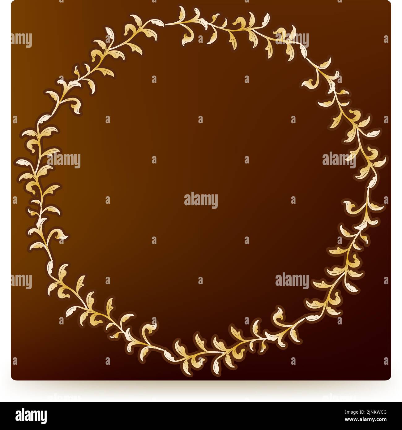 Frame material, hand-painted natural leaf frame Stock Vector Image ...