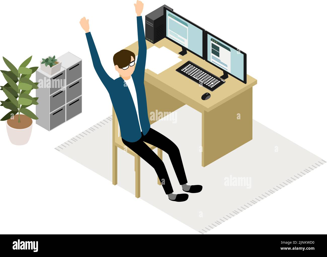 Teleworking vector vectors hi-res stock photography and images - Alamy