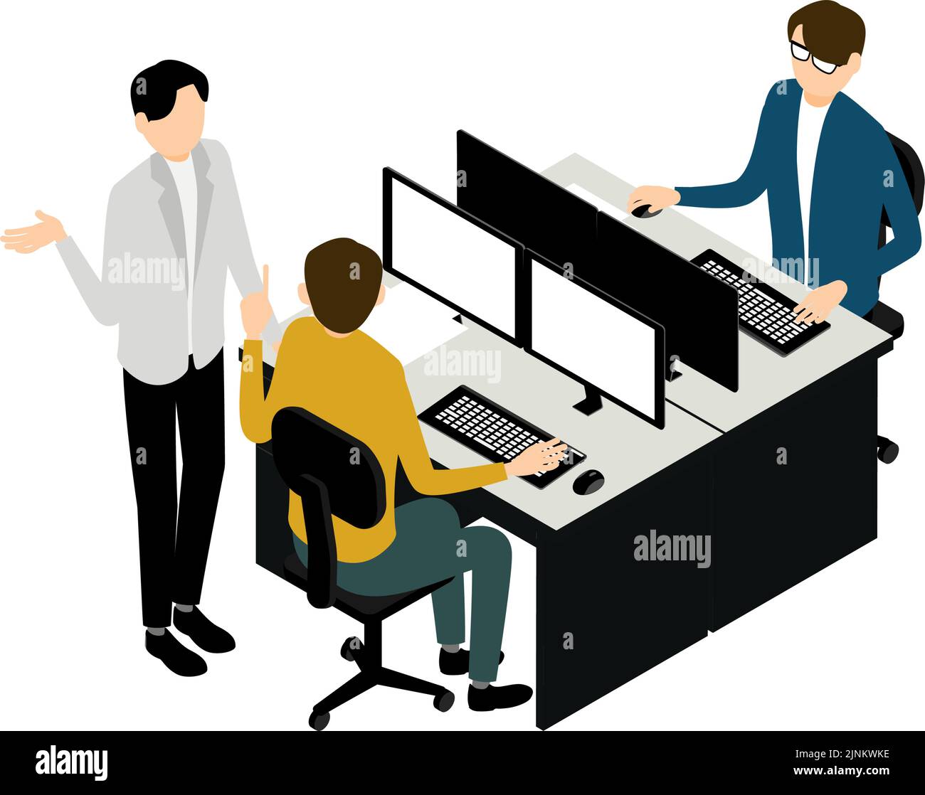 People who communicate in the office isometric Stock Vector Image & Art ...