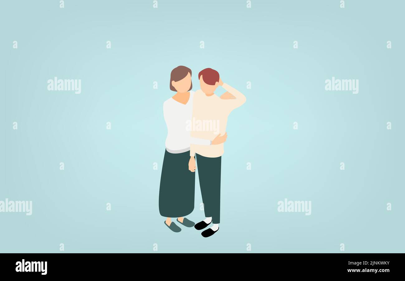 Isometric, skinship hugging men and women Stock Vector Image & Art - Alamy
