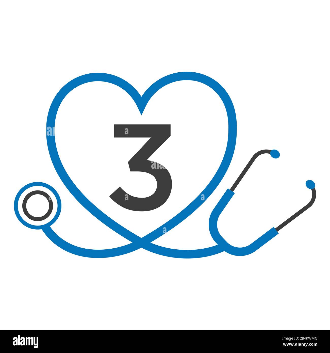 Medical Logo on Letter 3 Template. Doctors Logo with Stethoscope Sign ...