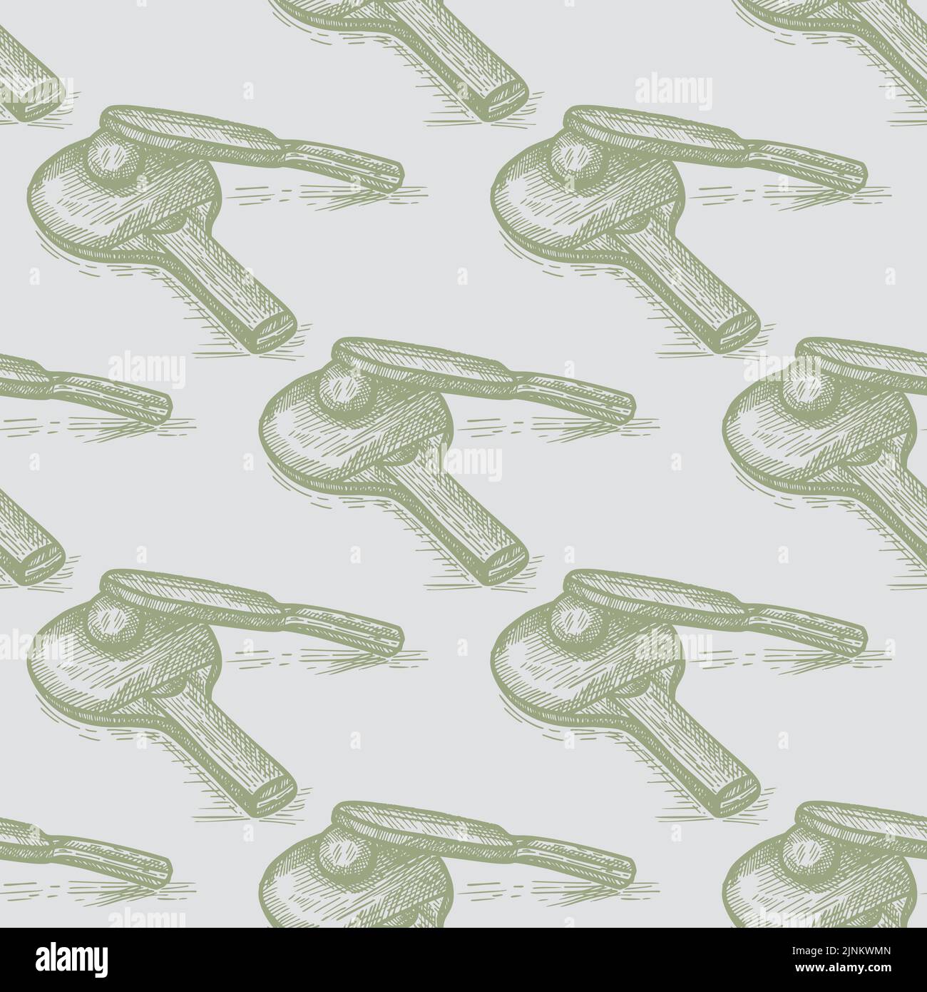 Ping pong racket engraved seamless pattern. Vintage sport elements for ...