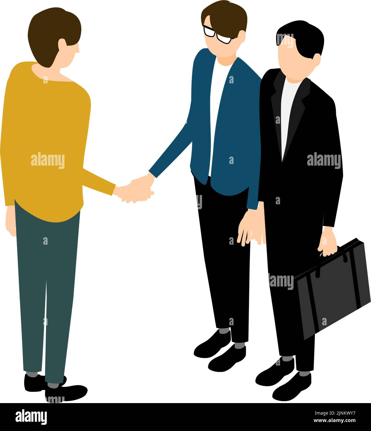 Men greeting and shaking hands, isometric Stock Vector Image & Art - Alamy