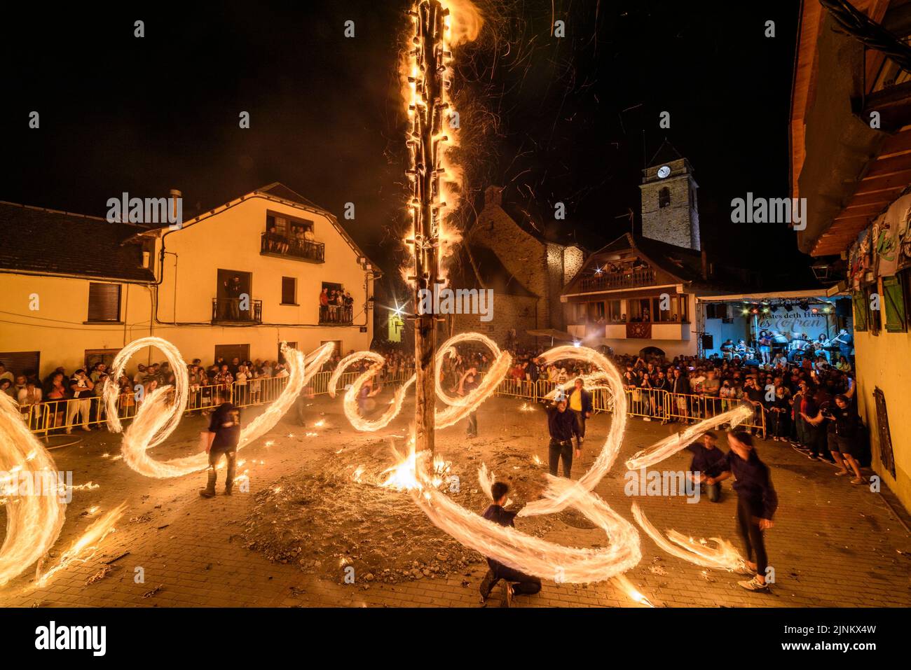 Burning of the Haro in Les during the Sant Joan night festival, an ...