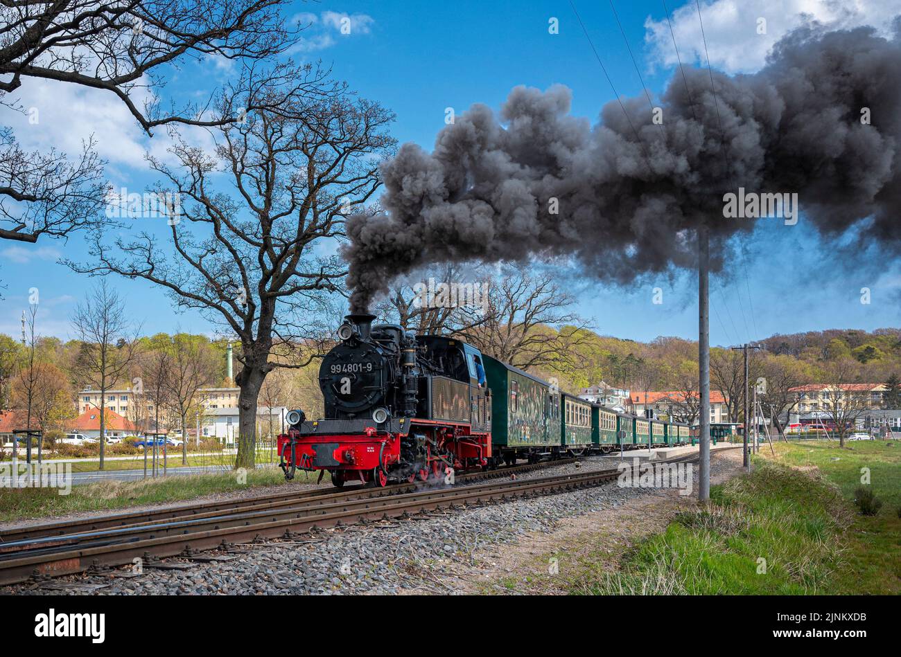 steam locomotive, rasender roland, rügensche bäderbahn, steam ...