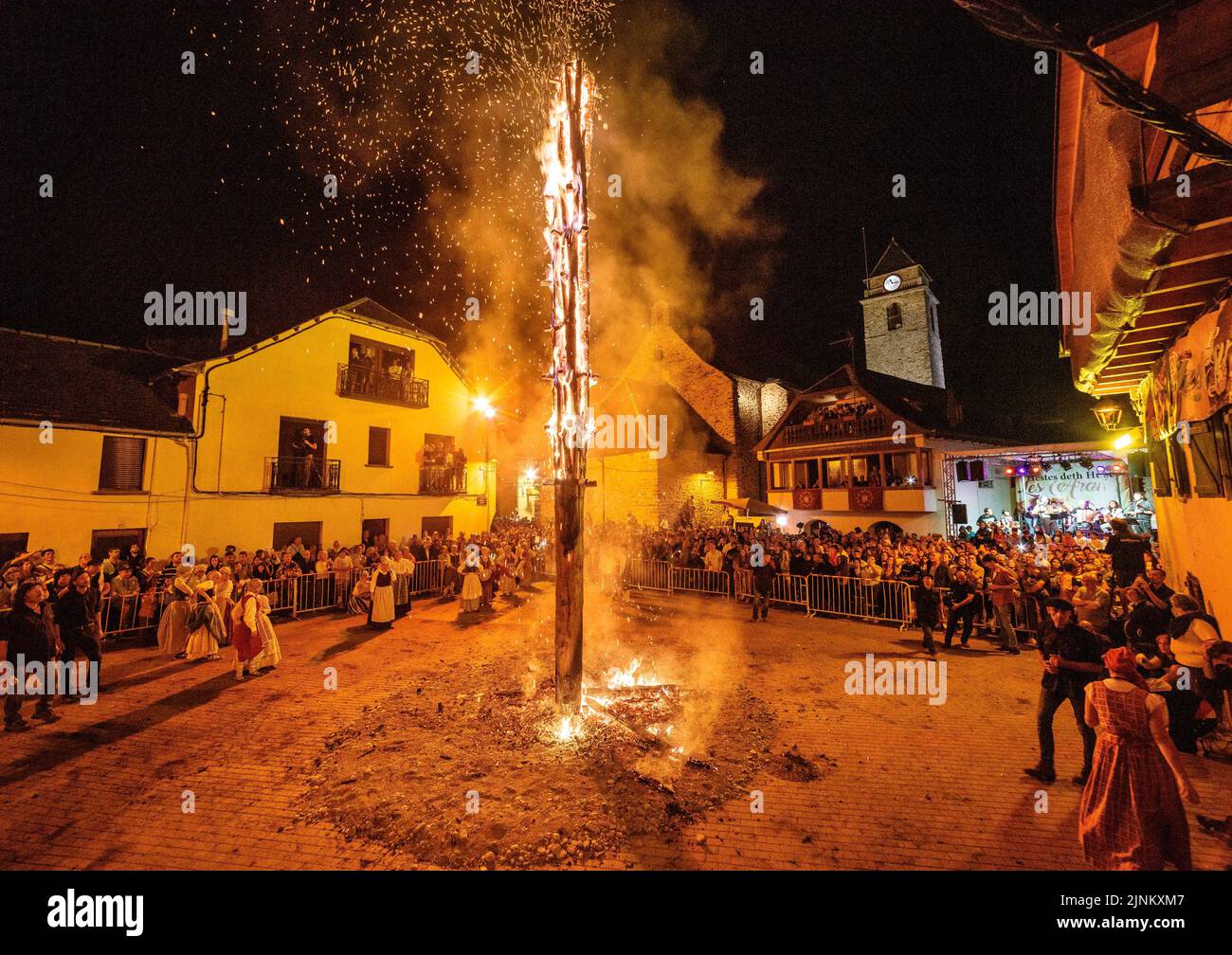 Burning of the Haro in Les during the Sant Joan night festival, an ...