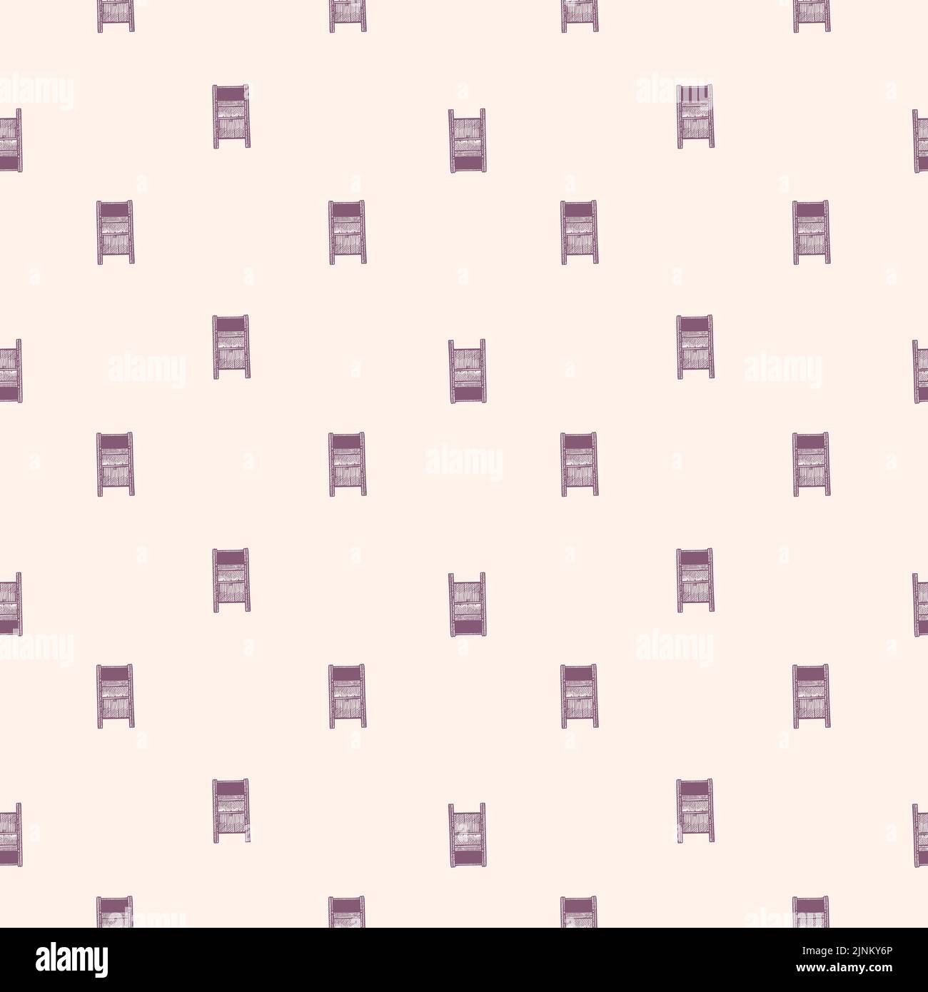 Mailbox engraved seamless pattern. Vintage letterbox in hand drawn ...