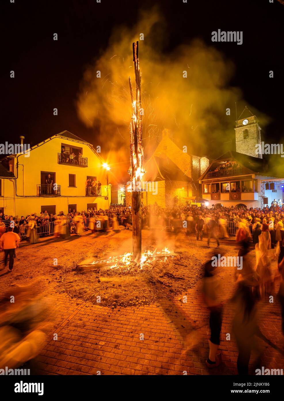 Burning of the Haro in Les during the Sant Joan night festival, an ...