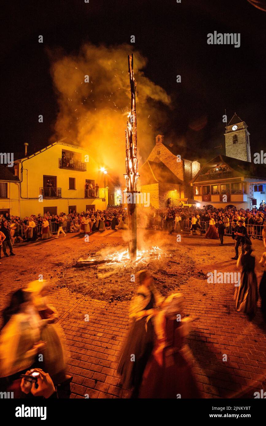 Burning of the Haro in Les during the Sant Joan night festival, an ...