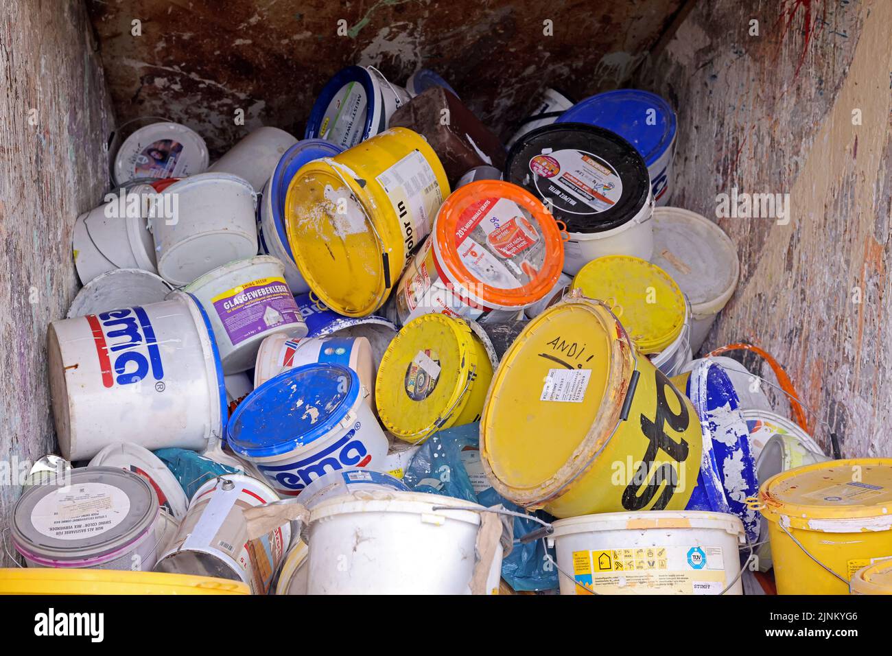 waste disposal, paint bucket , waste disposals, paint buckets Stock ...