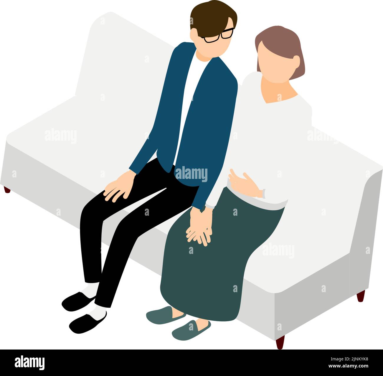 Isometric Pregnant Wife And Husband Relaxing On The Couch Stock Vector Image And Art Alamy