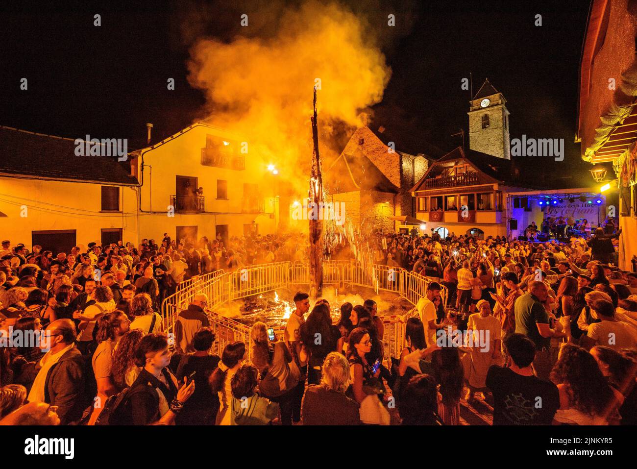 Burning of the Haro in Les during the Sant Joan night festival, an ...