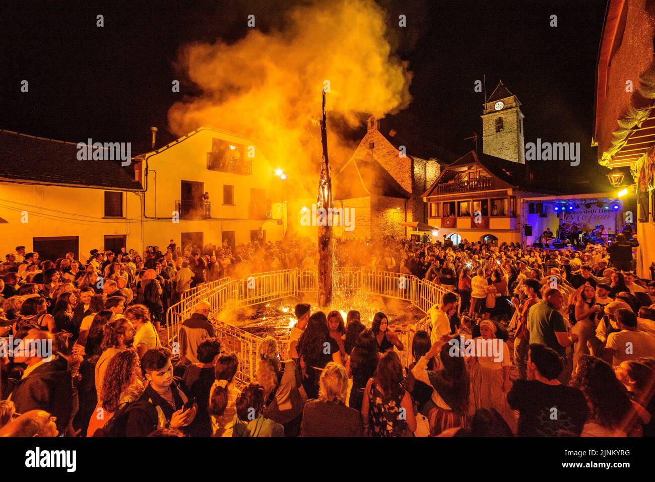 Burning of the Haro in Les during the Sant Joan night festival, an ...