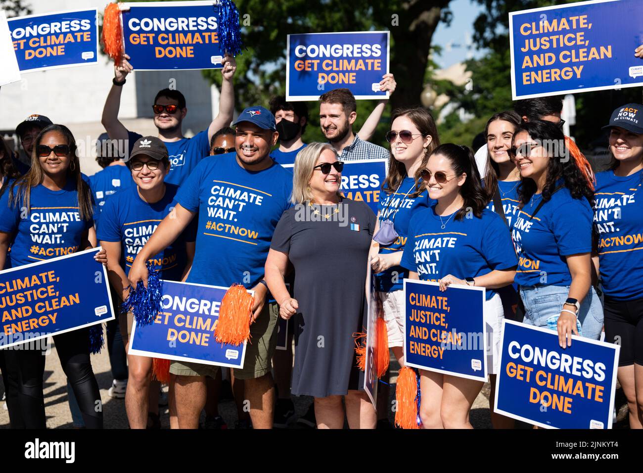 UK - AUGUST 12: Rep. Susan Wild, D-Pa., stops to pose with climate ...