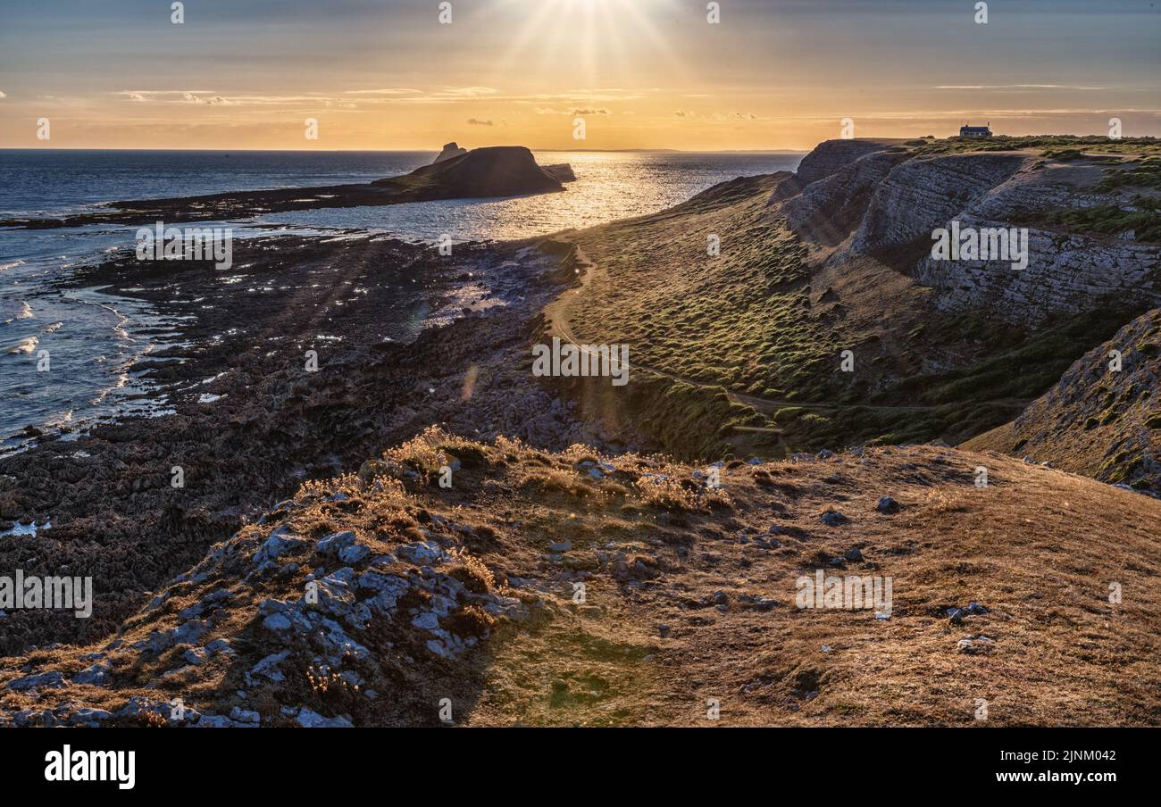 Worms Head, Rhossili, Gower Peninsula, South Wales Stock Photo - Alamy