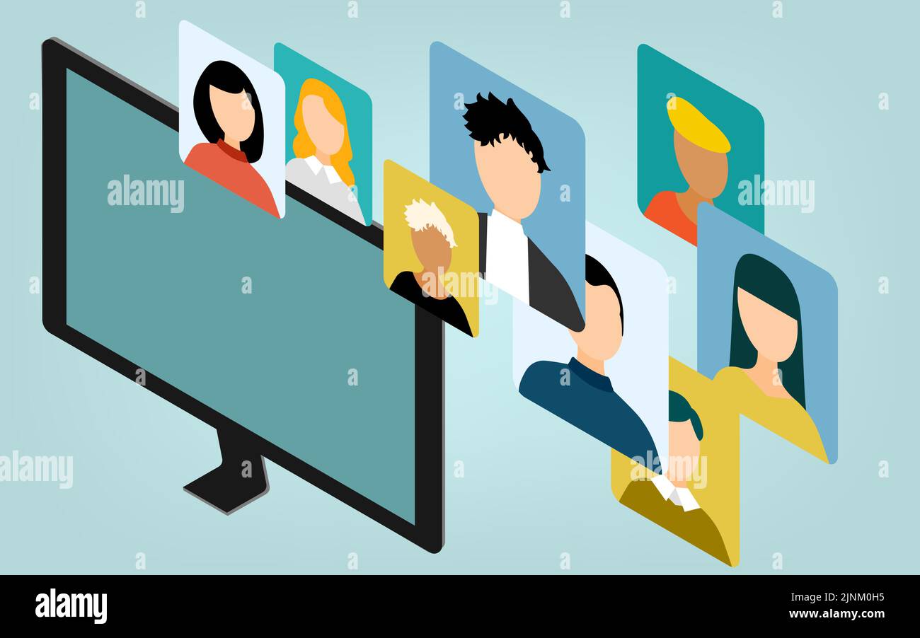 Teams meeting video Stock Vector Images - Alamy