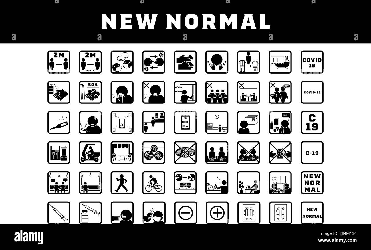 New normal icon set for preventing coronavirus infection Stock Vector ...