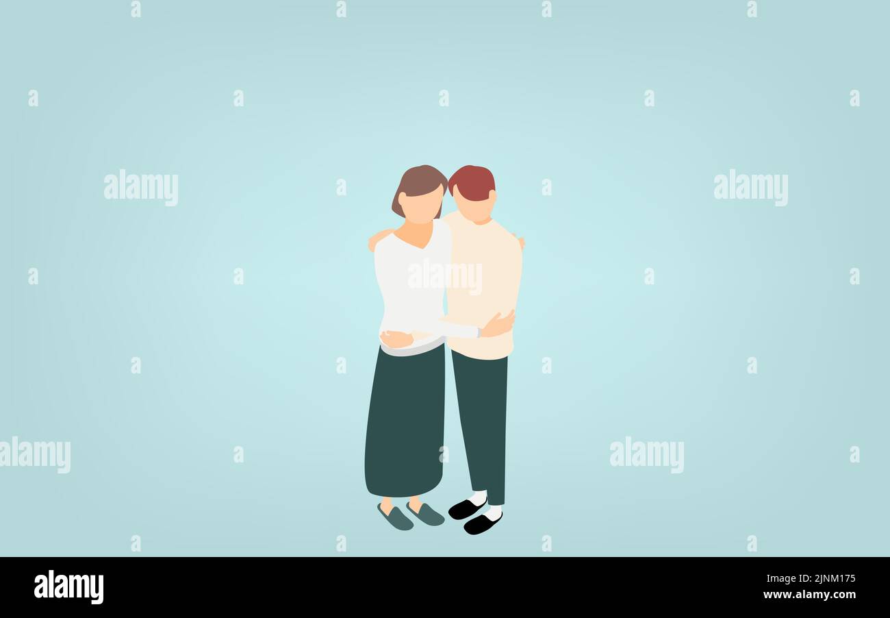 Isometric, skinship hugging men and women Stock Vector Image & Art - Alamy