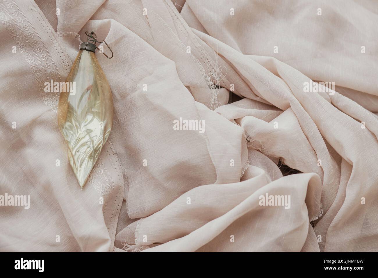 Christmas aesthetic banner. Christmas vintage ornament on soft pastel ...