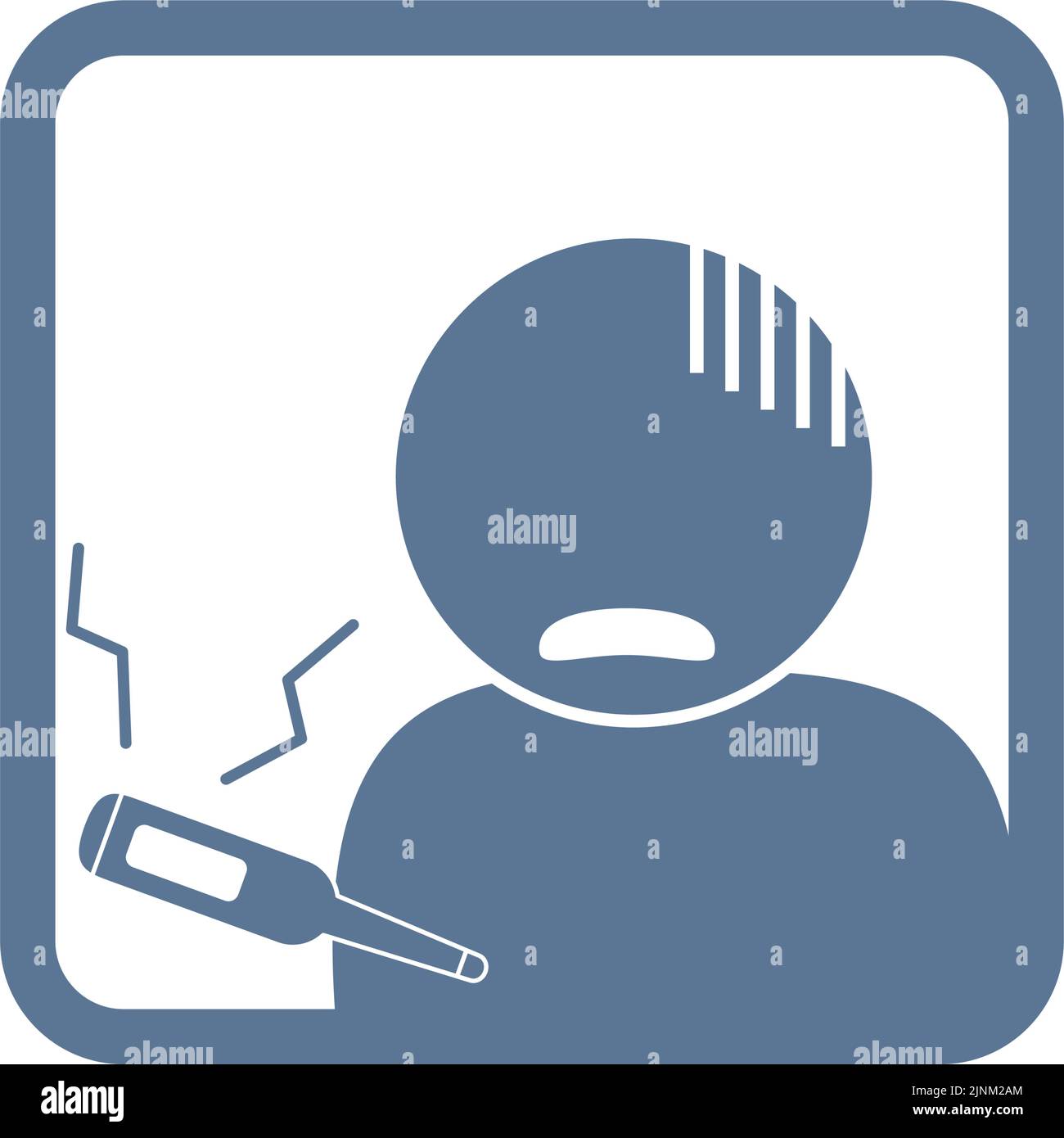 Icon illustration of a person who has a fever and is sick Stock Vector ...