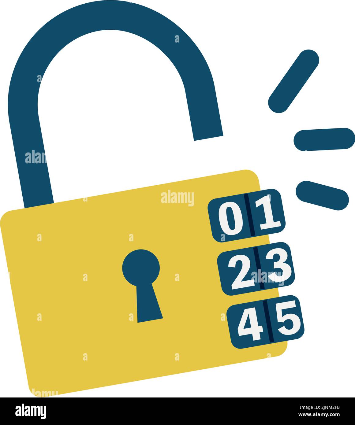 Illustration of an unlocked dial padlock Stock Vector Image & Art - Alamy