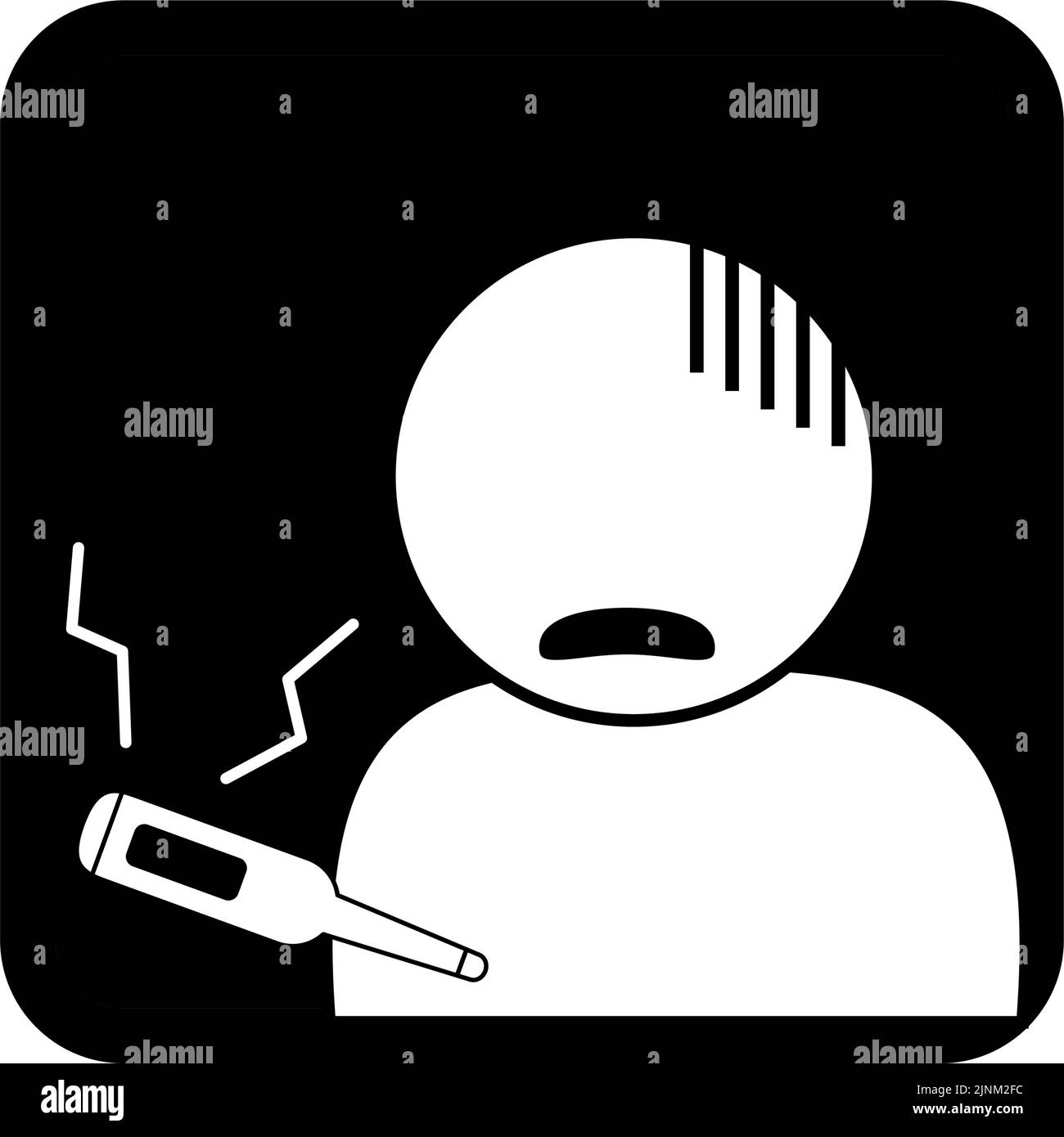 Icon illustration of a person who has a fever and is sick Stock Vector ...