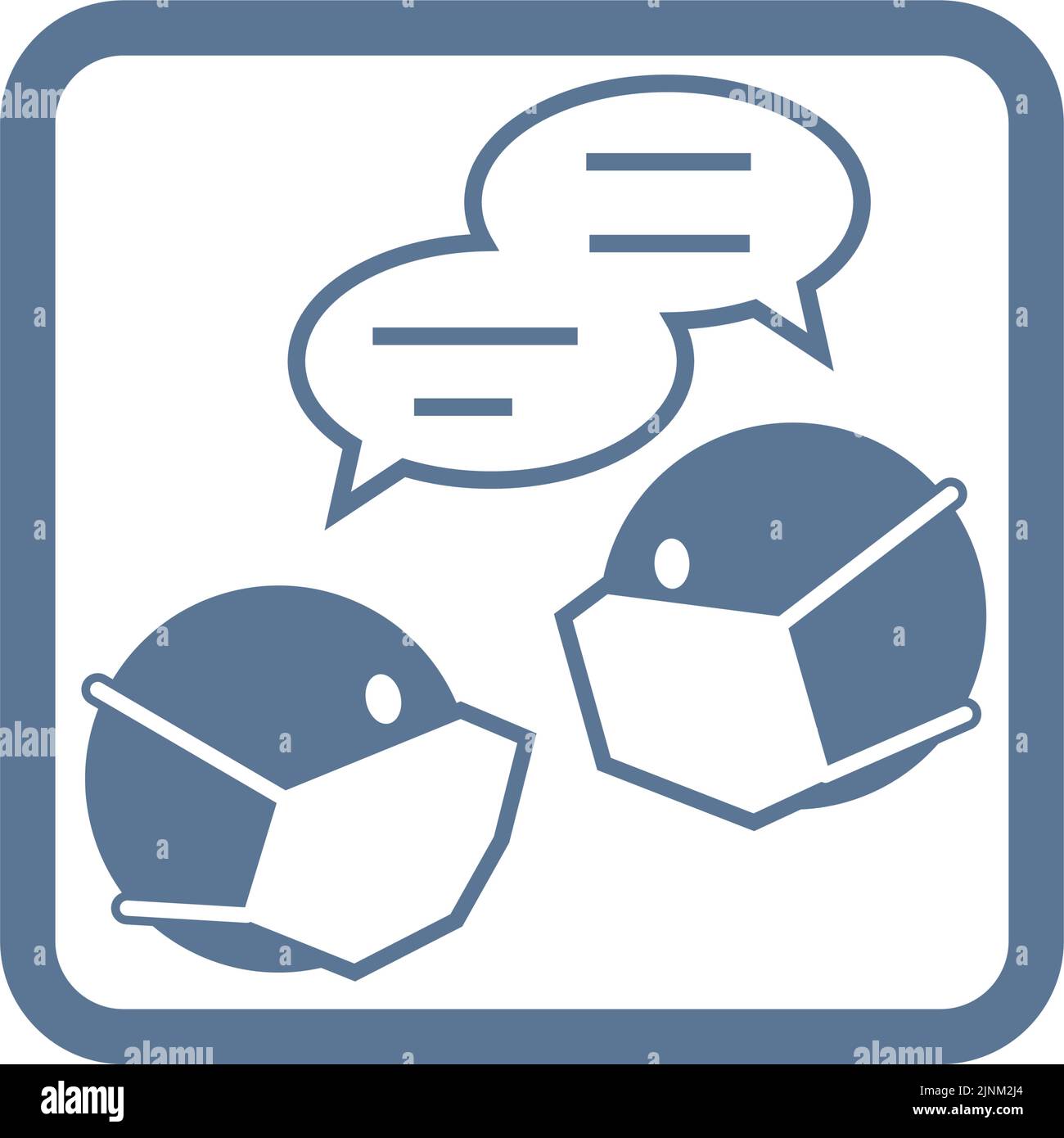 Icon illustration to wear a mask during conversation Stock Vector Image ...