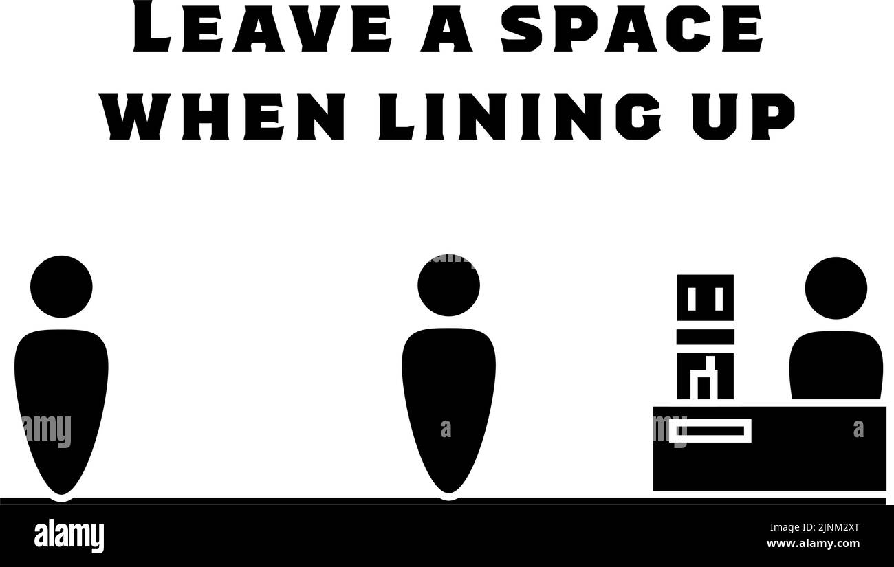 Icon illustration that recommends to line up with a wide space Stock ...