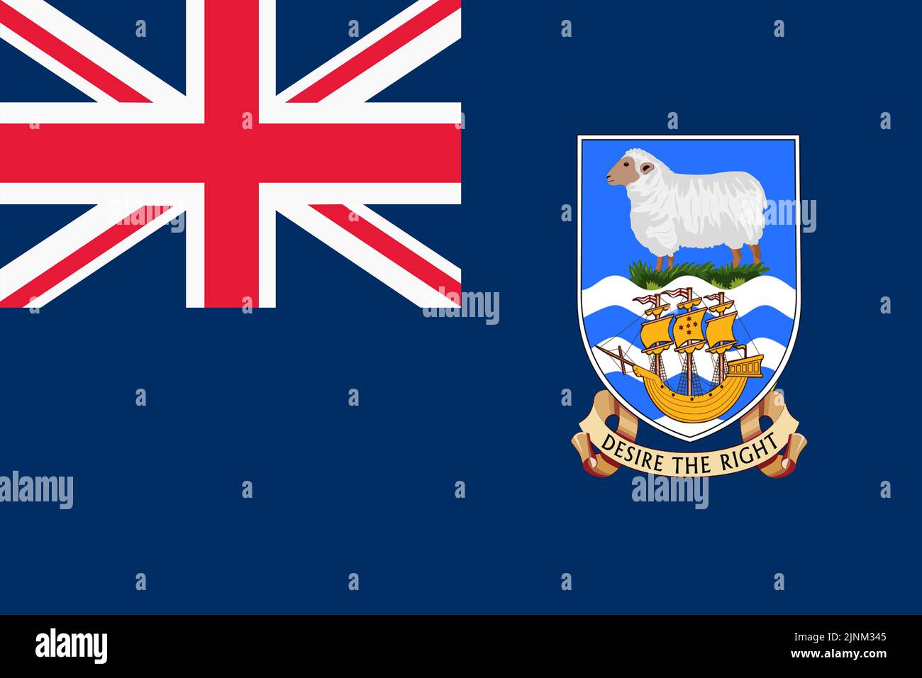 Falkland Islands flag background illustration union jack sheep Stock ...
