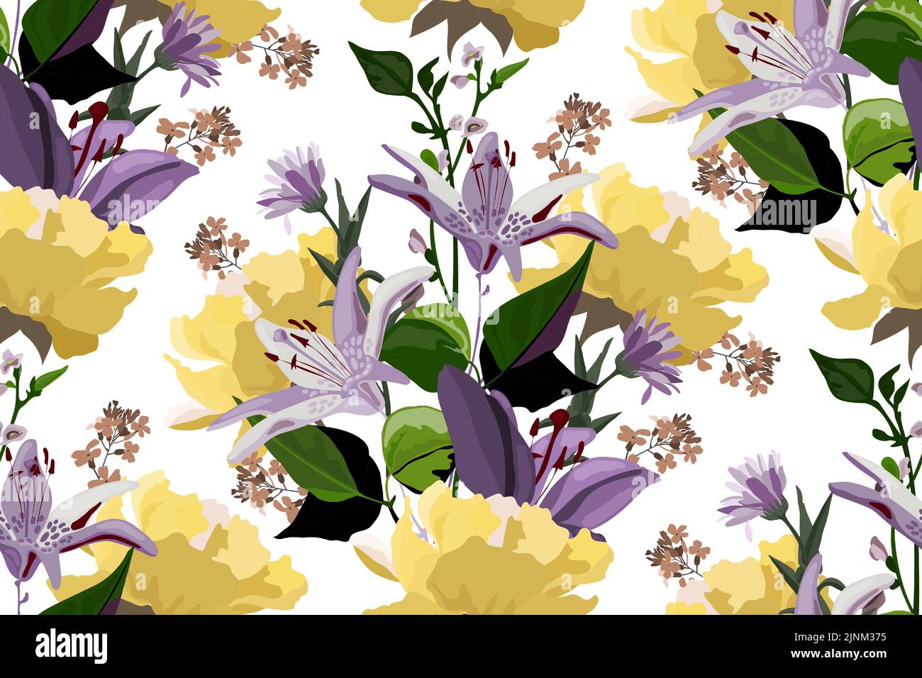 Green yellow leaves on branches Stock Vector Images - Alamy