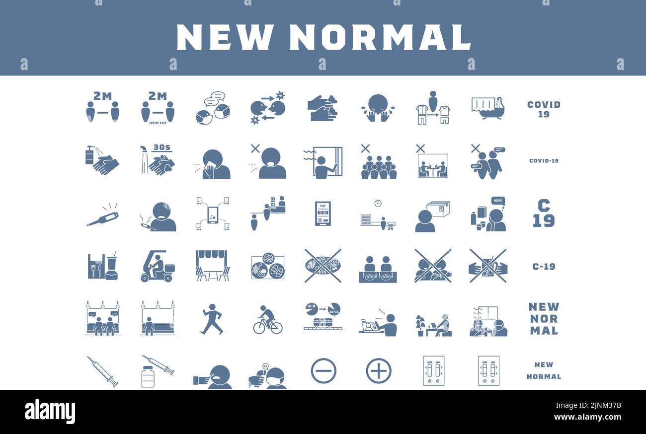 New normal icon set for preventing coronavirus infection Stock Vector ...