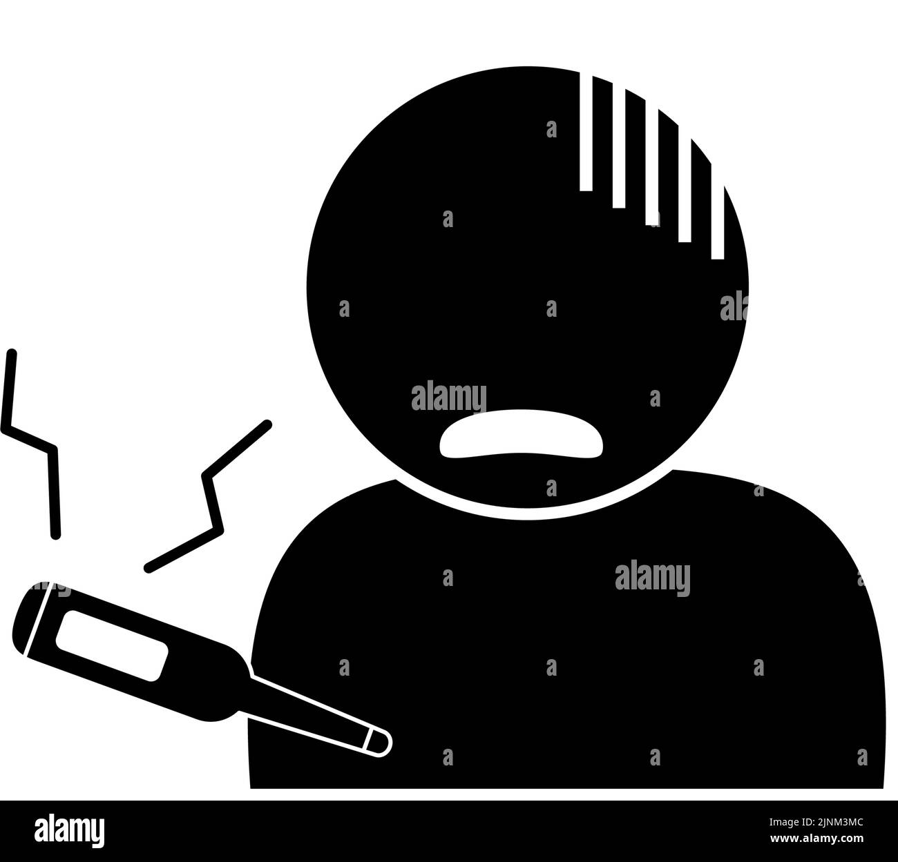 Icon illustration of a person who has a fever and is sick Stock Vector ...