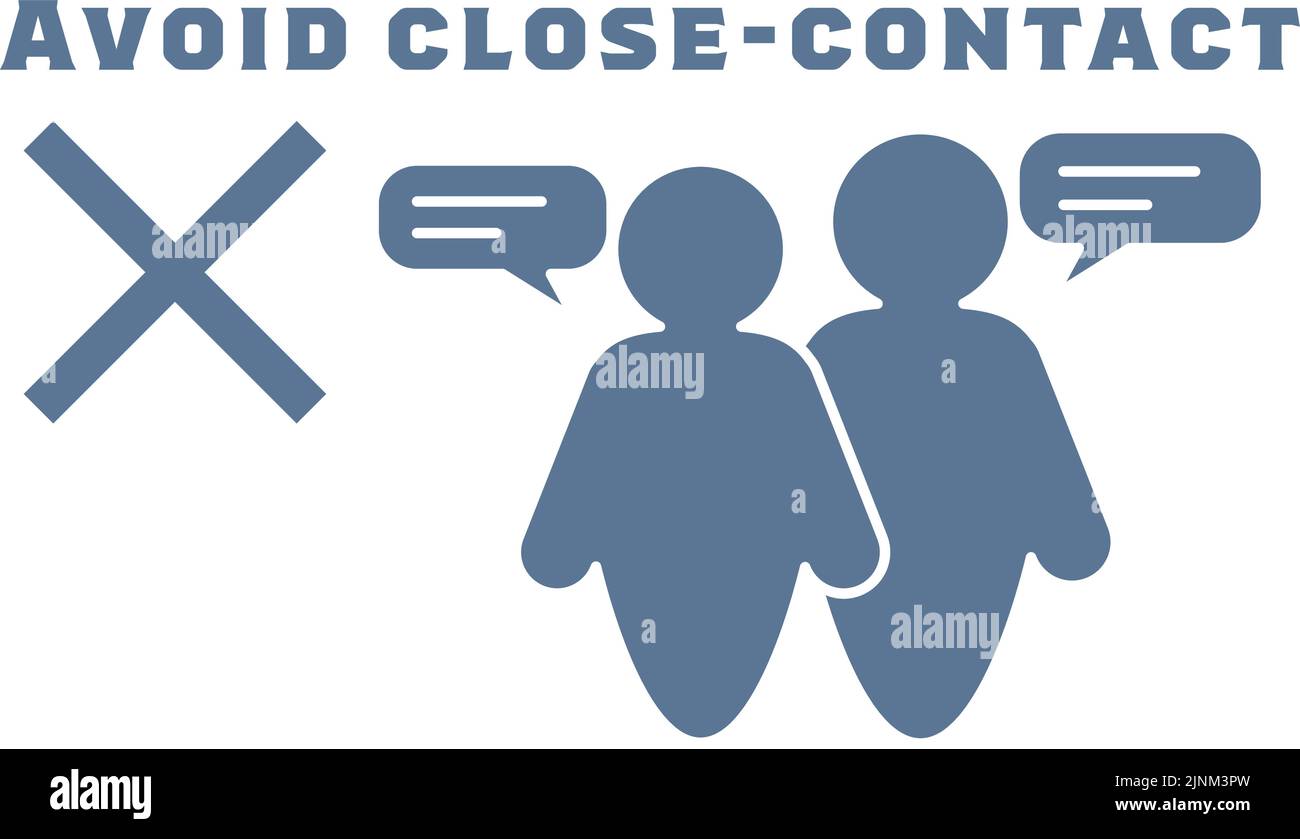 Icon illustration that does not recommend close contact Stock Vector ...