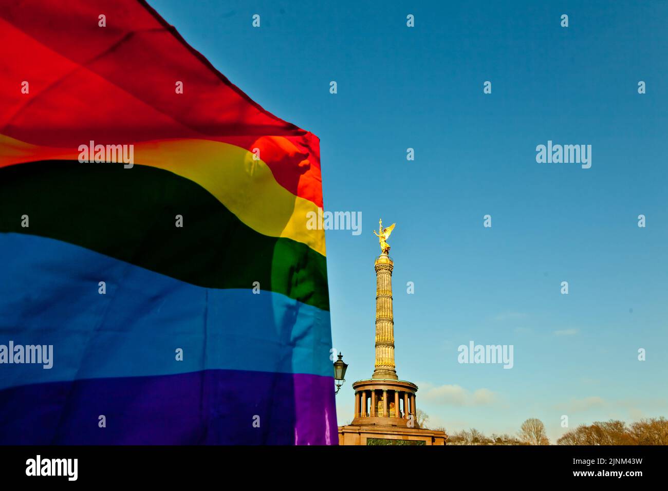 victory column, demonstration, rainbow flag, lgbt, pride, lgbt-pride ...