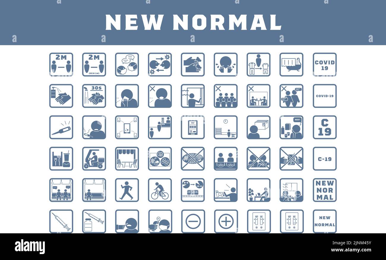 New normal icon set for preventing coronavirus infection Stock Vector ...