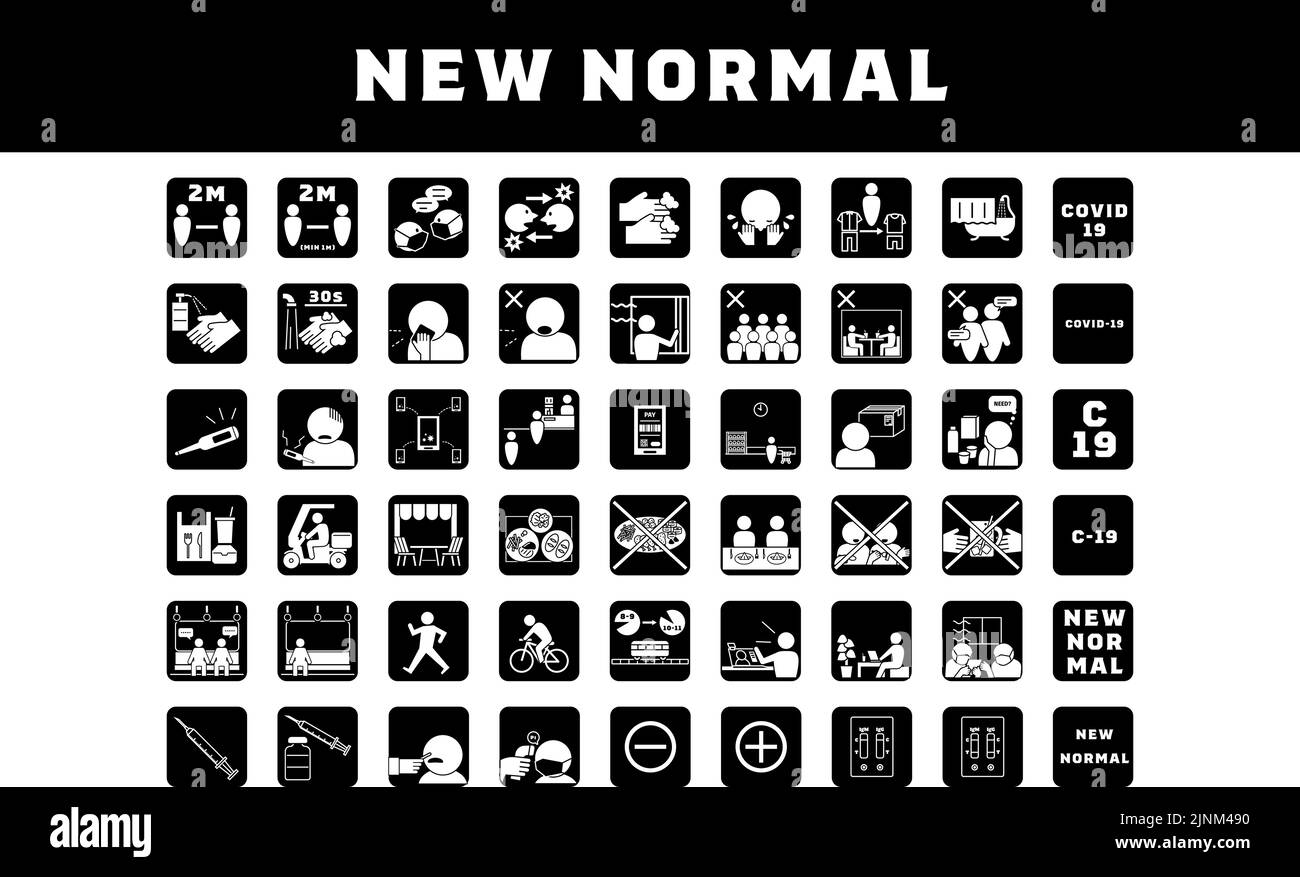 New normal icon set for preventing coronavirus infection Stock Vector ...