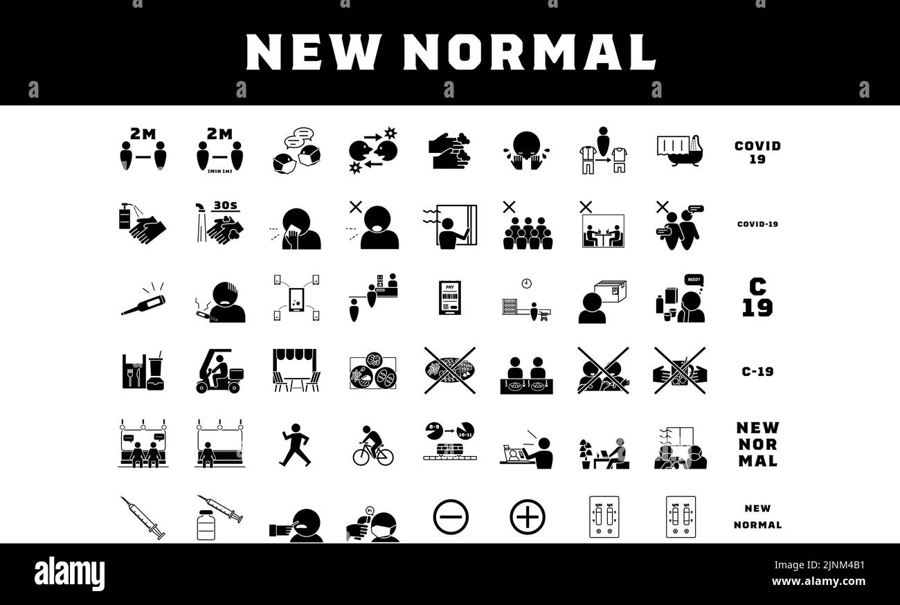New normal icon set for preventing coronavirus infection Stock Vector ...