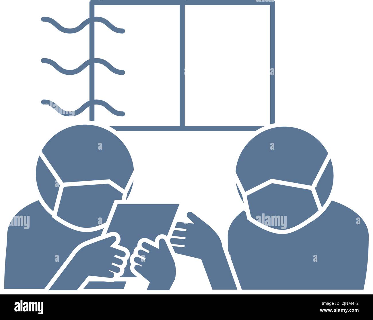 Icon to encourage ventilation with a mask when facing Stock Vector ...