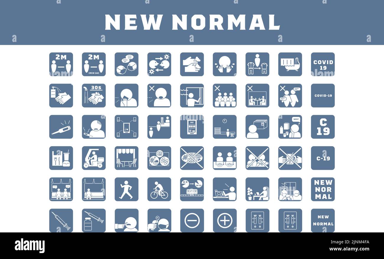New normal icon set for preventing coronavirus infection Stock Vector ...