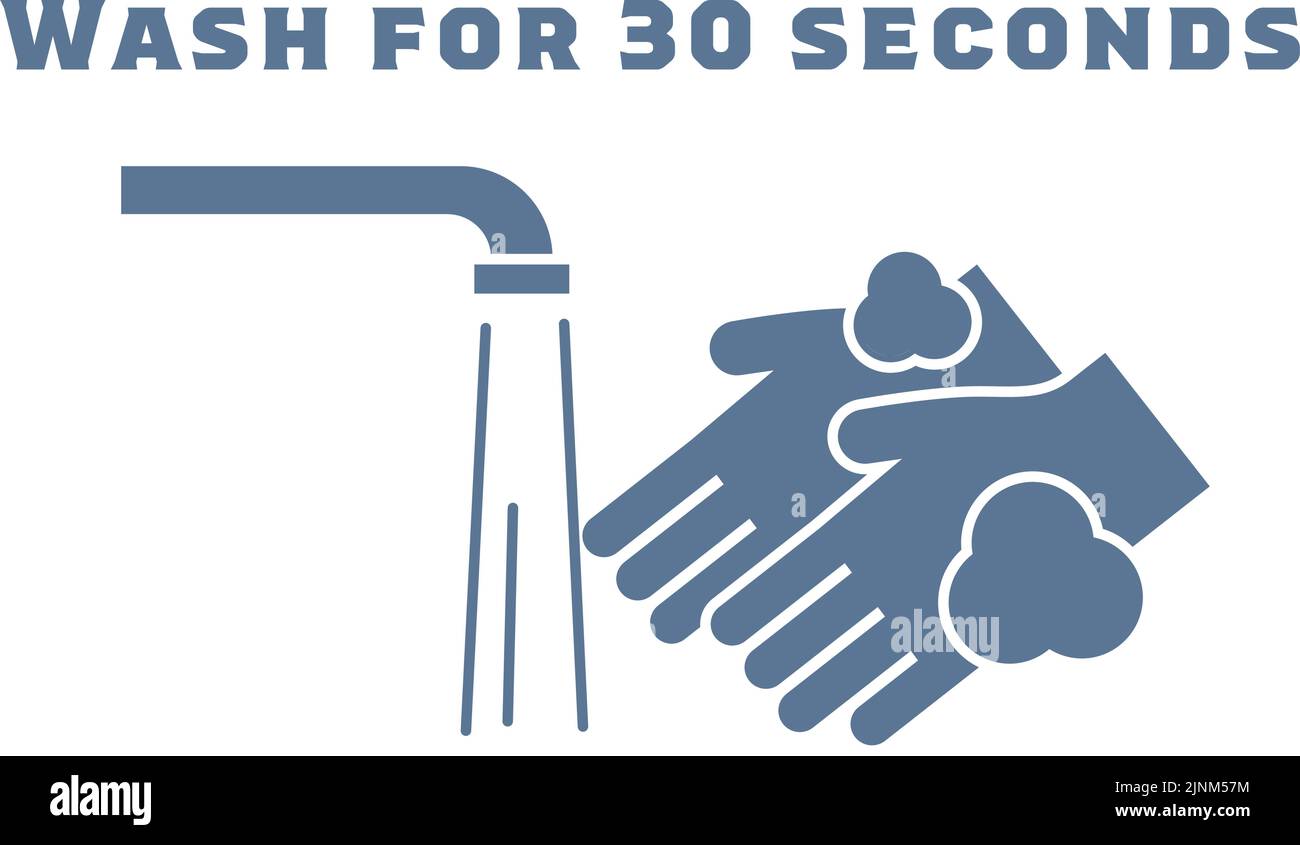 Illustration recommending washing your hands over 30 seconds Stock ...