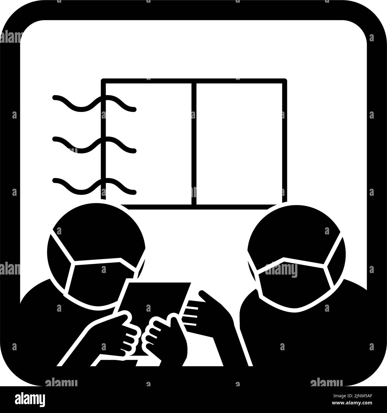 Icon to encourage ventilation with a mask when facing Stock Vector ...